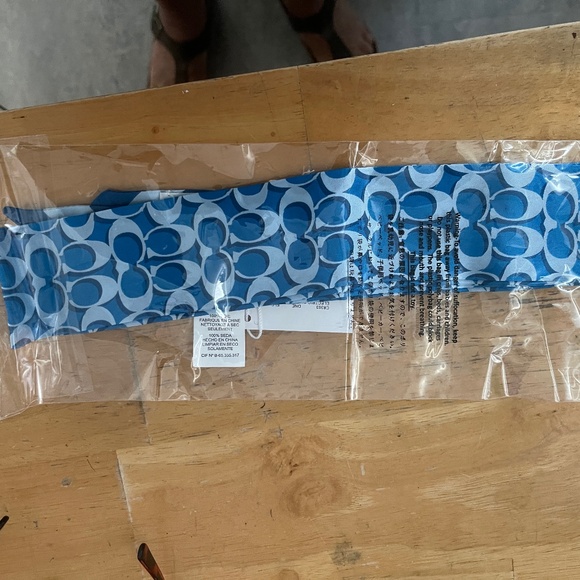 Coach | Accessories | Coach Scarftie Silk Blue | Poshmark
